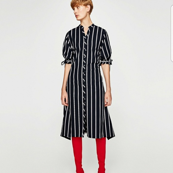 Zara | Dresses | Zara Asymmetrical Strip Dress | Poshmark